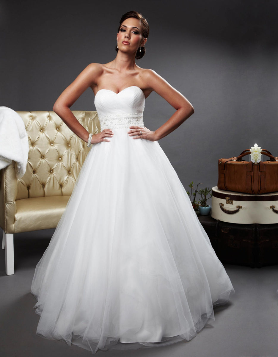 Oleg Cassini Strapless Tulle Ball Gown Nearly Newlywed
