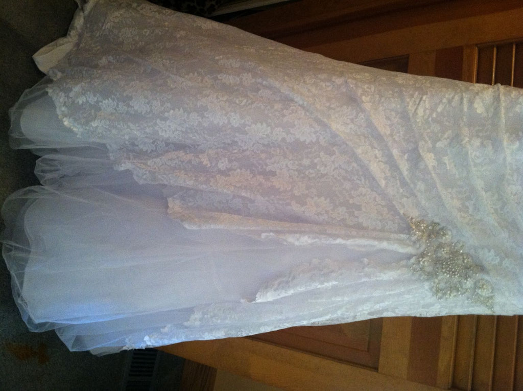 David's Bridal Side Split YP3344 – Nearly Newlywed
