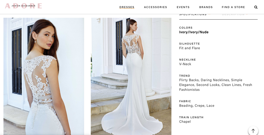 Justin Alexander Adore 11105 – Nearly Newlywed