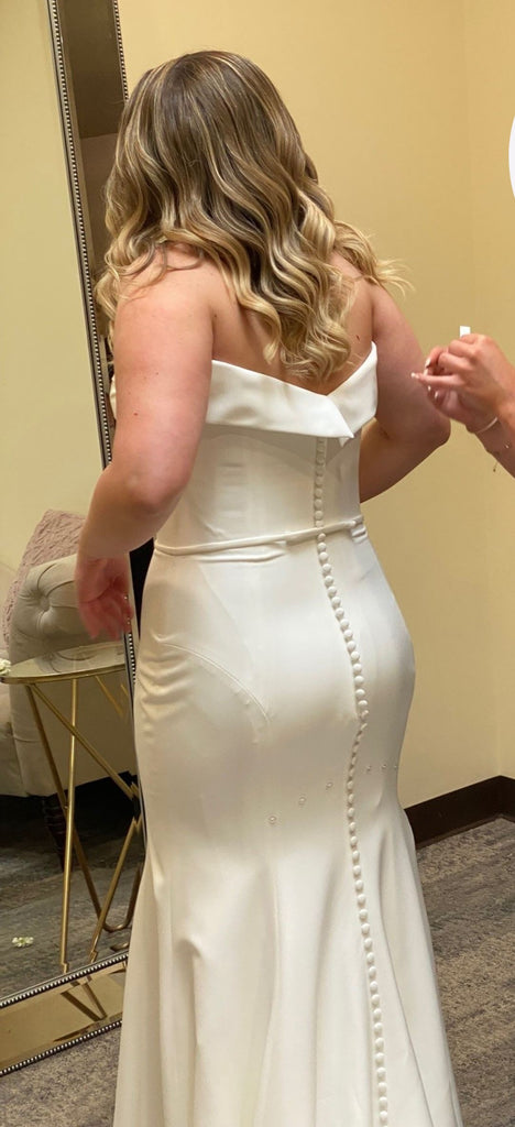 Sophia Tolli Y22270 Lottie Button Back (Fit and Flare) – Nearly Newlywed