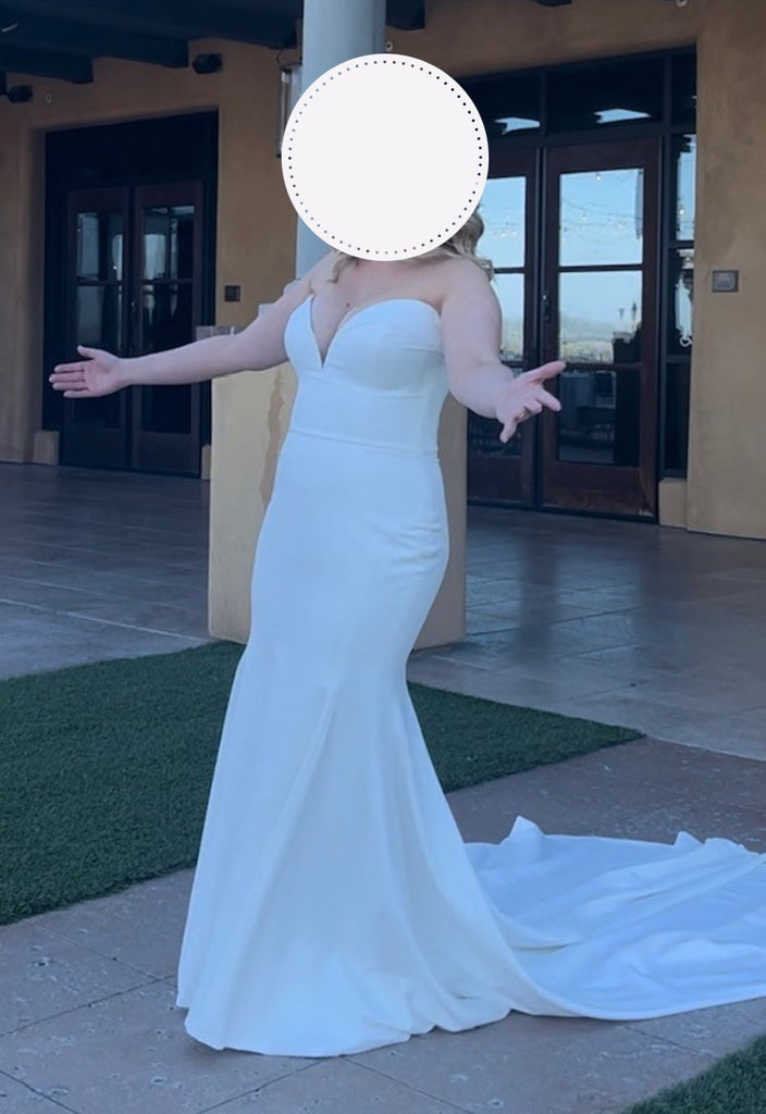 Sophia Tolli Y22270 Lottie Button Back (Fit and Flare) – Nearly Newlywed