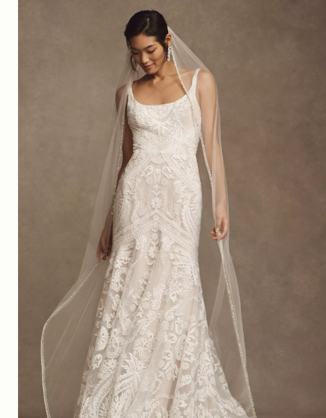 Wtoo Watters Valette Square-Neck Lace Wedding Gown/79512455 – Nearly Newlywed