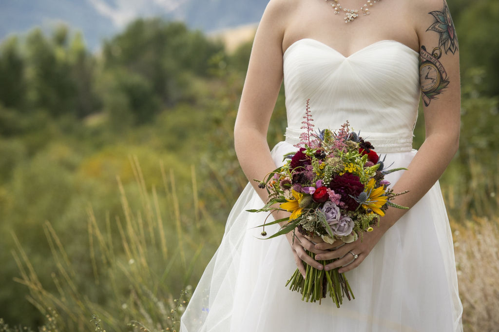 BHLDN Annabelle Dress, Luciana Topper, Elsa Skirt – Nearly Newlywed