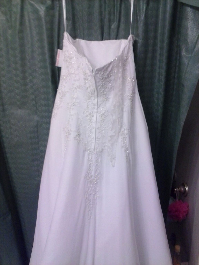 David's Bridal A-line with Chiffon Split Front Overlay Style V901 ...