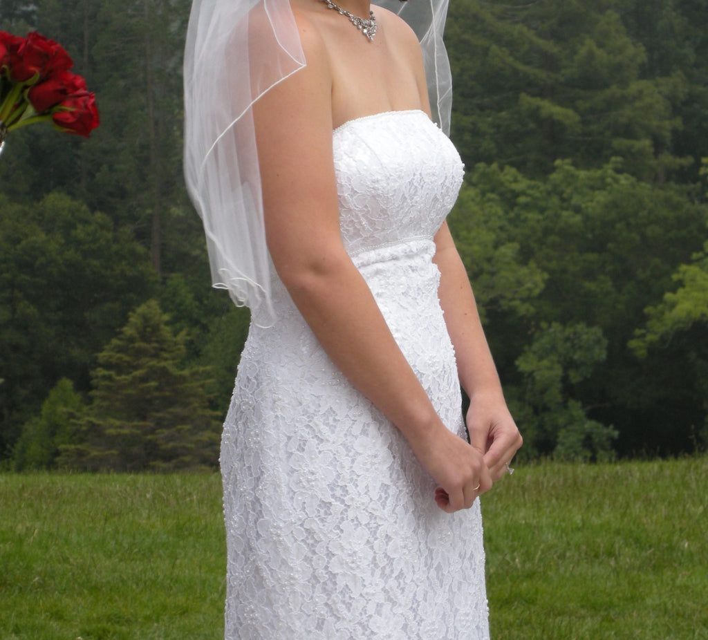 David's Bridal Lace Sheath/Trumpet – PreOwnedWeddingDresses