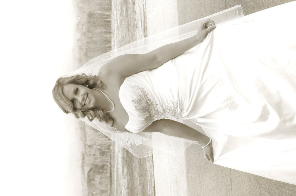 David's Bridal Satin Side Draped Gown – Nearly Newlywed