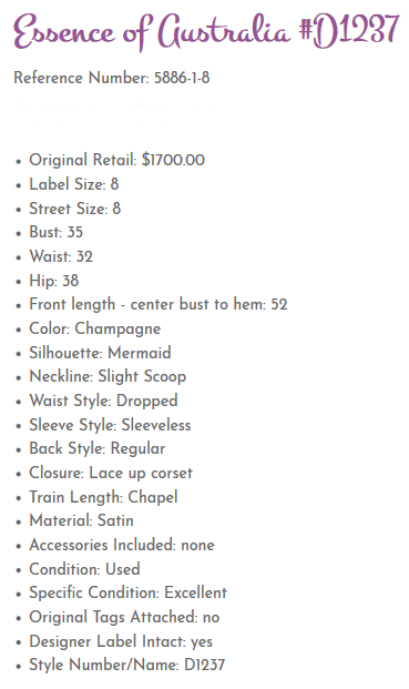 Essense of Australia D1237 – Nearly Newlywed