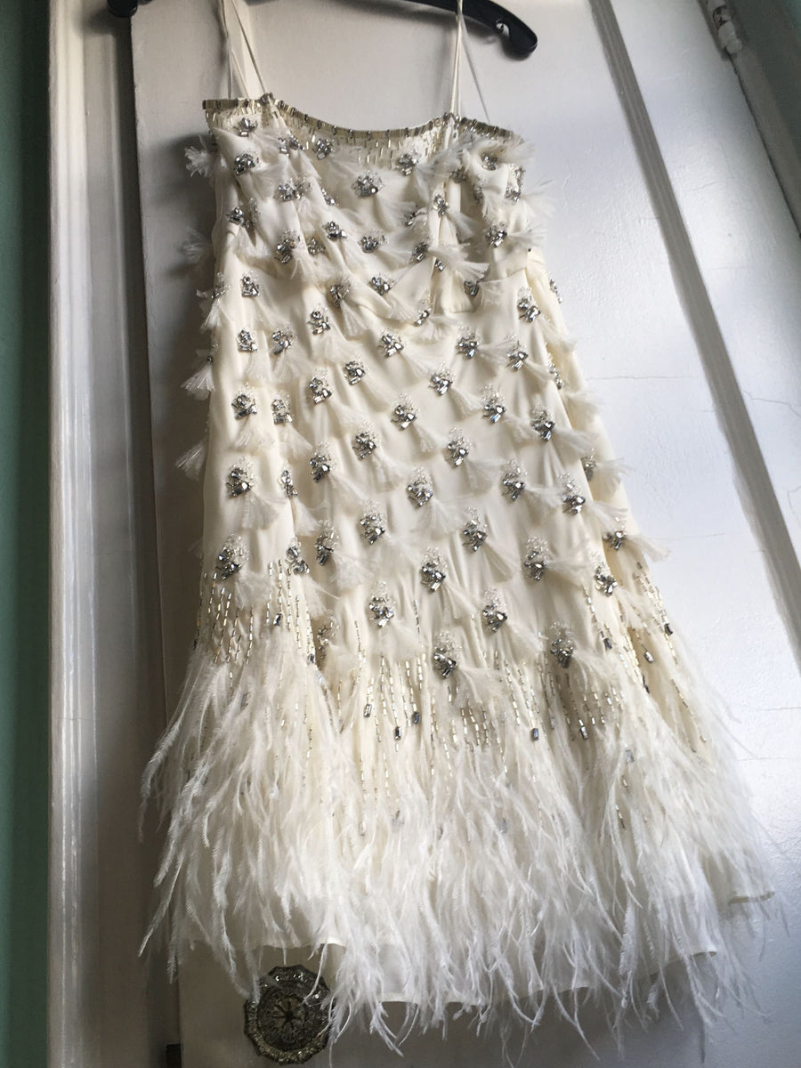 J. Crew Feather Flapper Dress E0155 – Nearly Newlywed