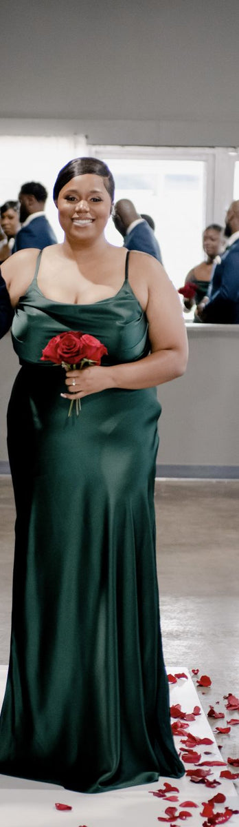 Other REVERLY: Skye Satin Dress - 714/ Classic Emerald – Nearly Newlywed