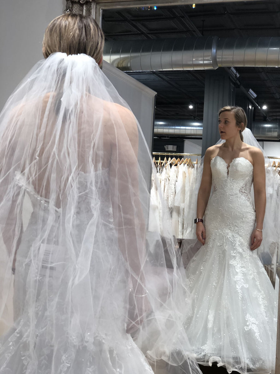 Stella York mermaid wedding dress with glitter tulle 6875 ...