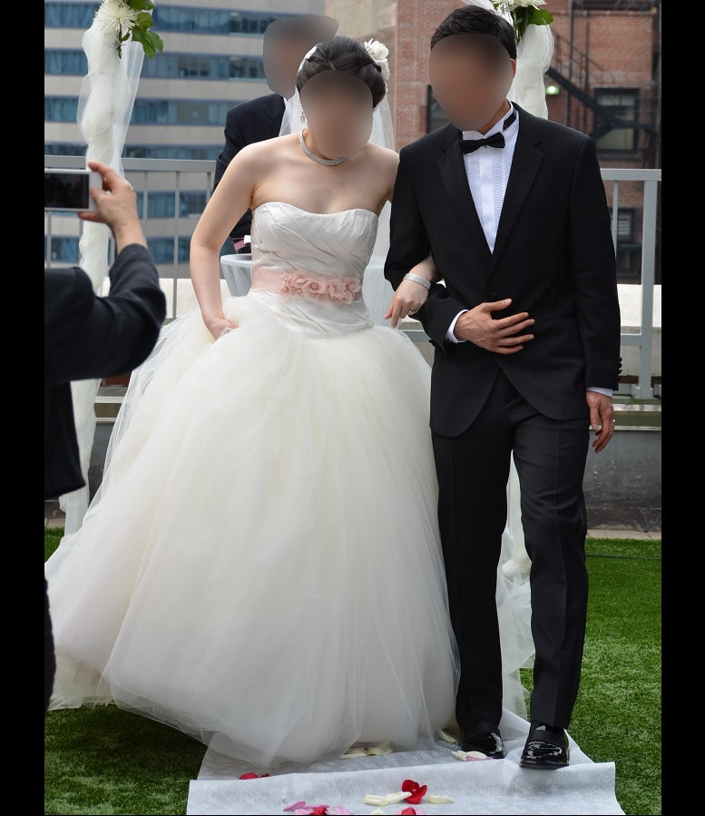 Vera Wang Ball Gown with Asymmetrically Draped Bodice Style ...